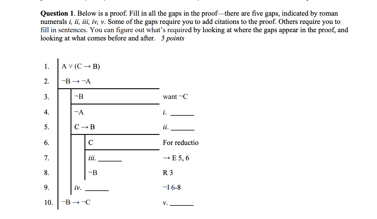 Solved Question 1. Below is a proof. Fill in all the gaps in | Chegg.com