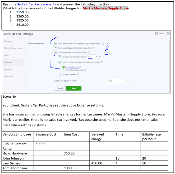 Solved Read the Sadie's Car Parts scenario and answer the | Chegg.com