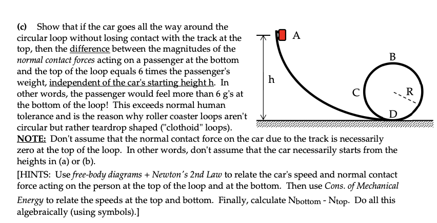 Solved #3. [Loop-the-Loop] A car starts from rest at point | Chegg.com