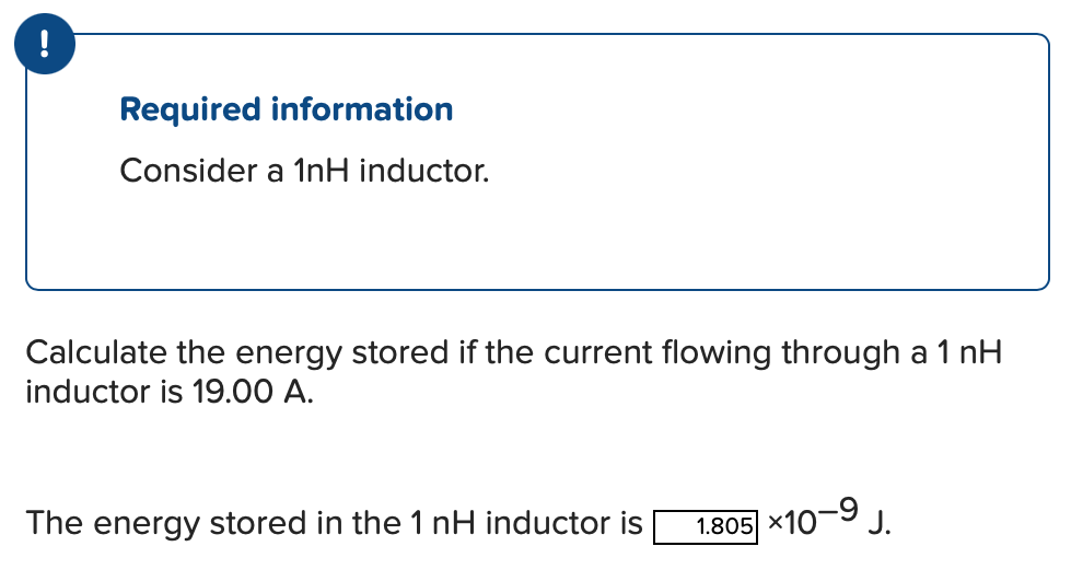 Solved Required information Consider a 1nH inductor. | Chegg.com