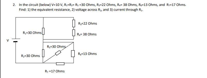 Solved In the circuit (below) V=10 V, R1=R2= R5 =30 Ohms, | Chegg.com