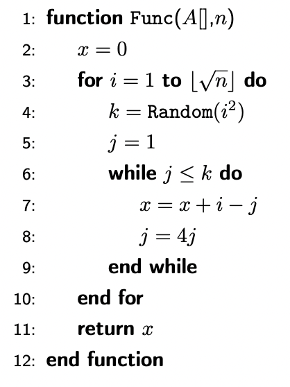 Solved For The Given Algorithm 1 Determine The Expected