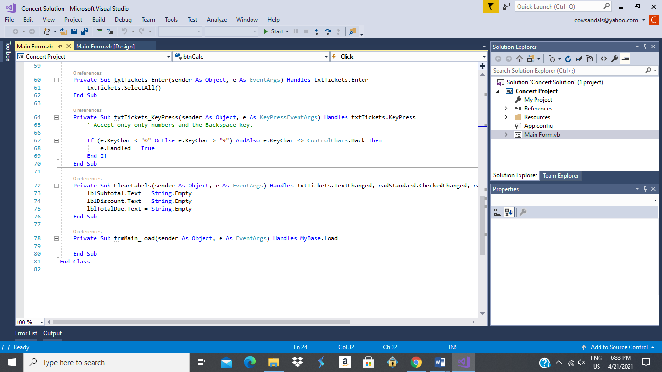 Solved Microsoft Visual Basic Studio Programming 1. Change | Chegg.com