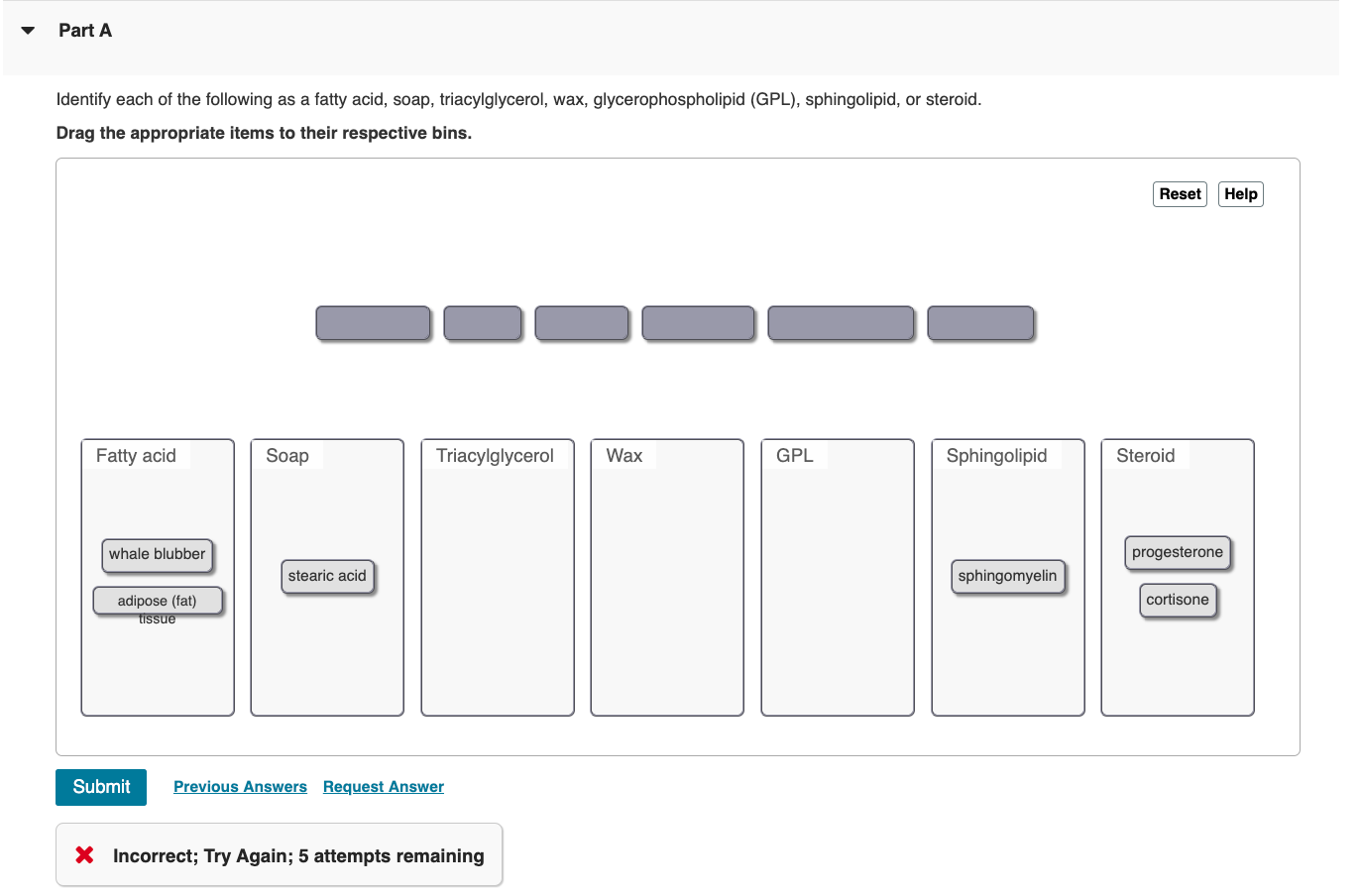 Solved Identify each of the following as a fatty acid, soap, | Chegg.com