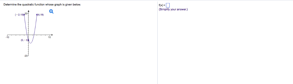 Solved Determine the quadratic function whose graph is given | Chegg.com
