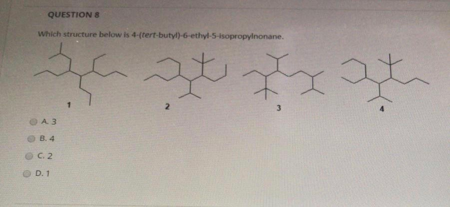 Solved QUESTIONS Which structure below is | Chegg.com