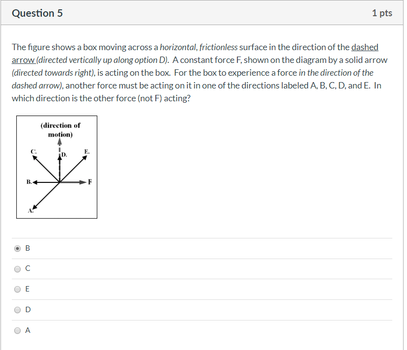 Solved Question 5 1 pts The figure shows a box moving across | Chegg.com