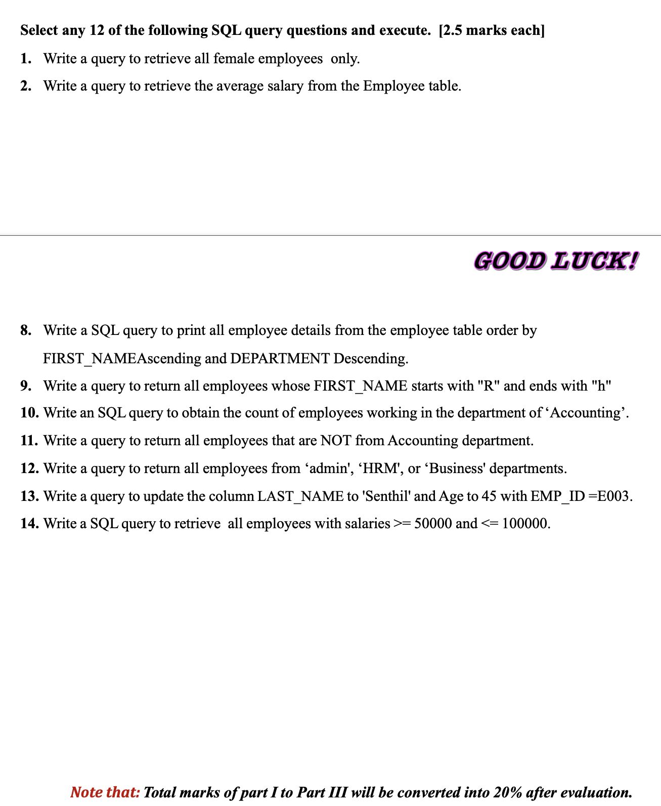 Solved Part Iv Practical Questions Consider The Following 