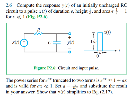 Solved Note: the impulse response of the RC circuit is | Chegg.com