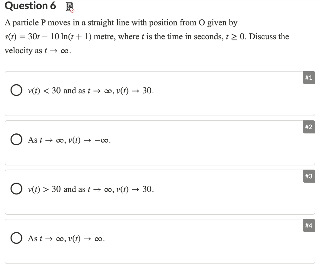Solved Question 6 A particle P moves in a straight line with | Chegg.com