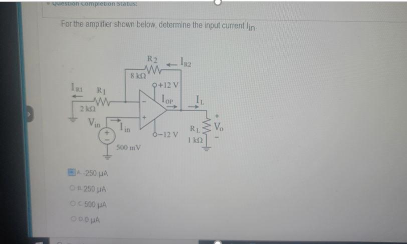 Solved For the amplifier shown below, determine the input | Chegg.com