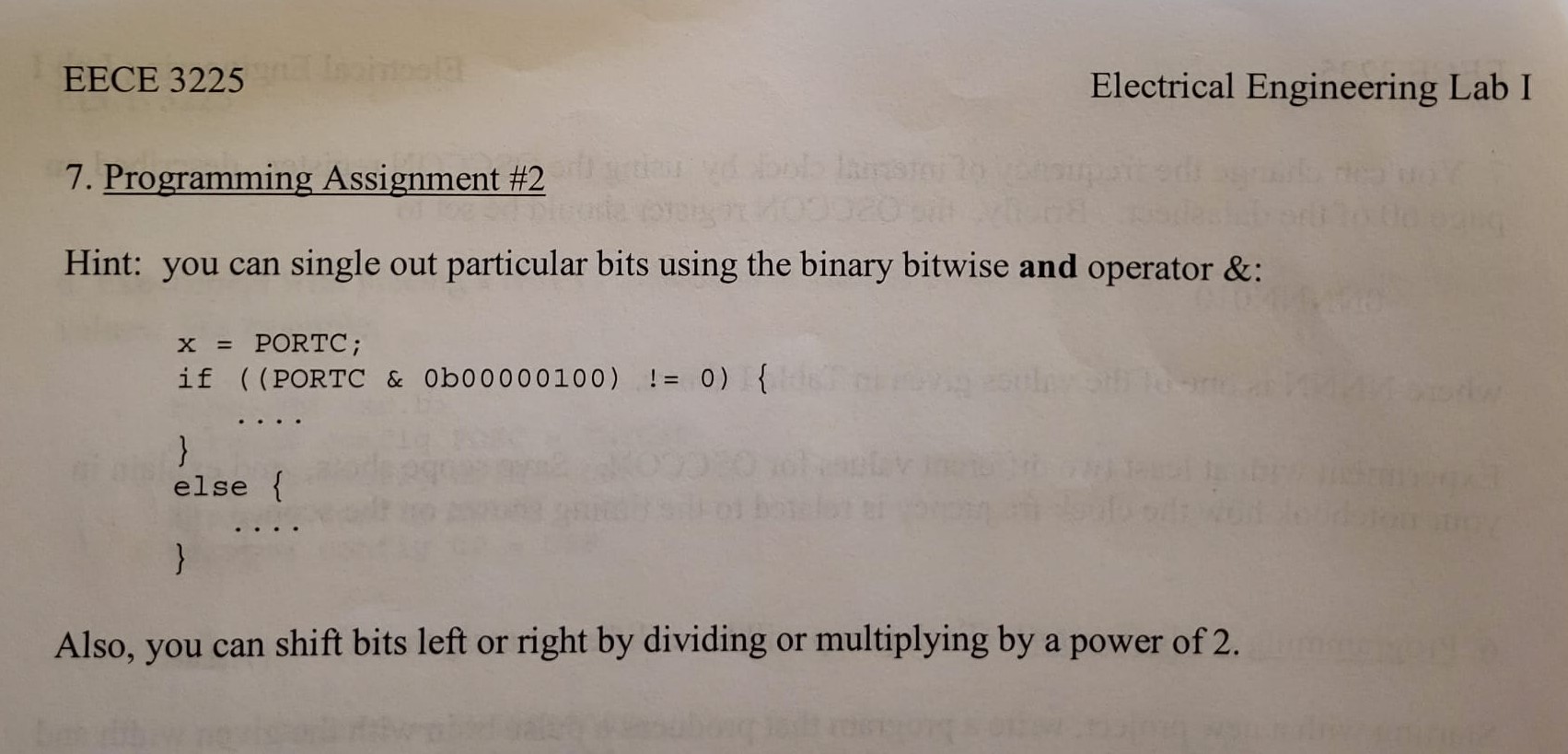 Solved EECE 3225 Electrical Engineering Lab I 7. Programming | Chegg.com