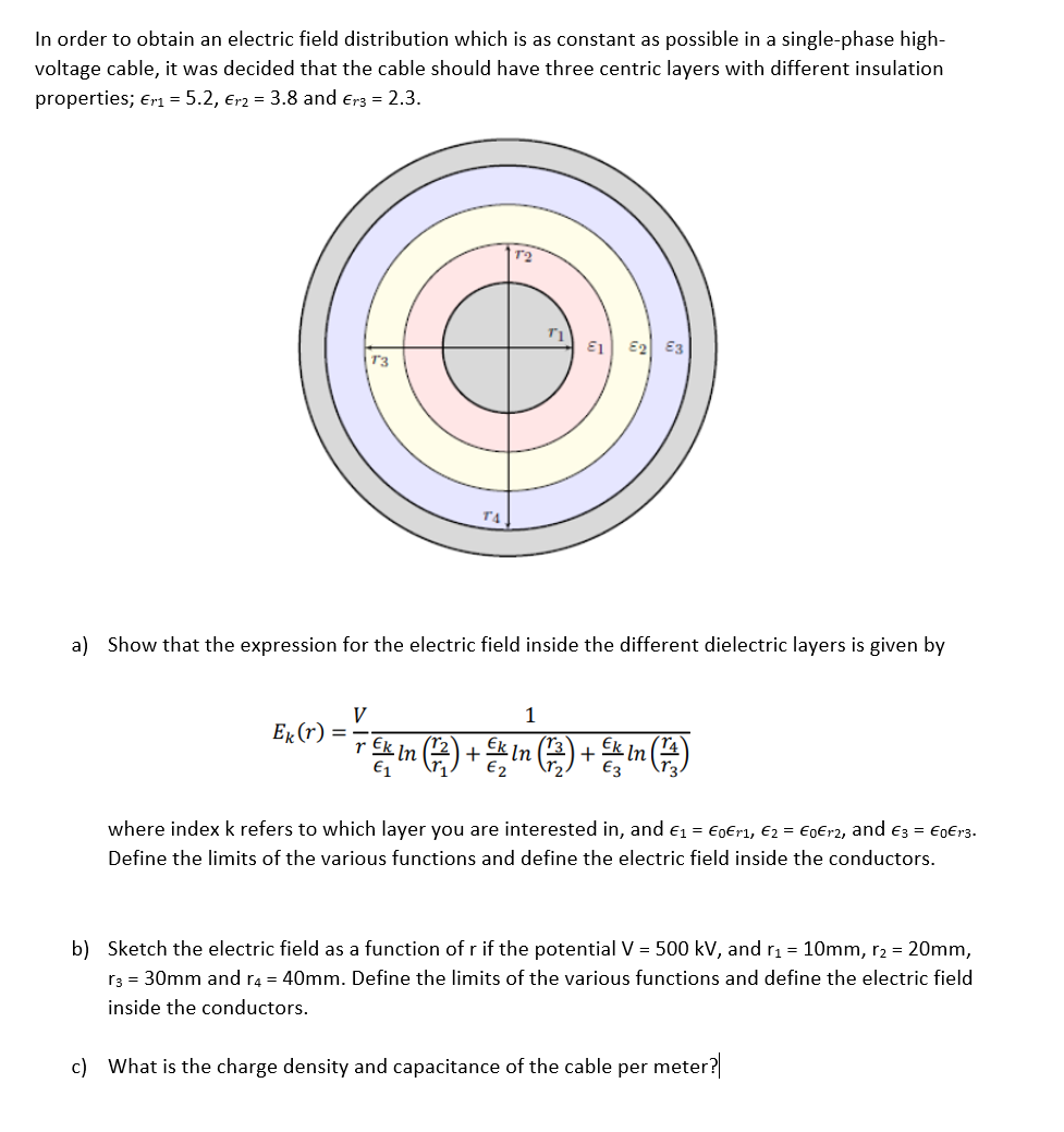 Solved In order to obtain an electric field distribution | Chegg.com