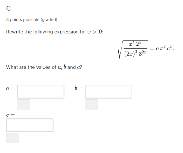 Solved C 3 points possible (graded) Rewrite the following | Chegg.com