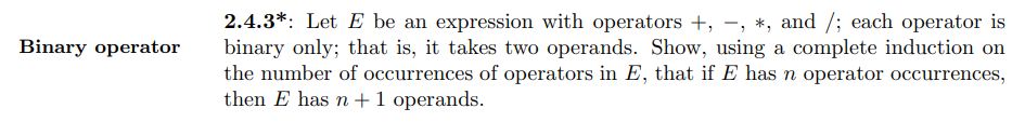 Solved 2.4.3*: Let E be an expression with operators +,−,∗, | Chegg.com