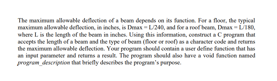 Solved The maximum allowable deflection of a beam depends on | Chegg.com