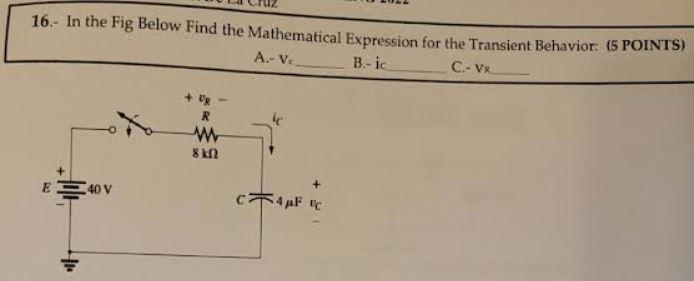 Solved 16. In the Fig Below Find the Mathematical Expression | Chegg.com