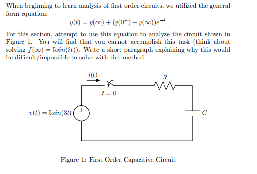 Solved When beginning to learn analysis of first order | Chegg.com