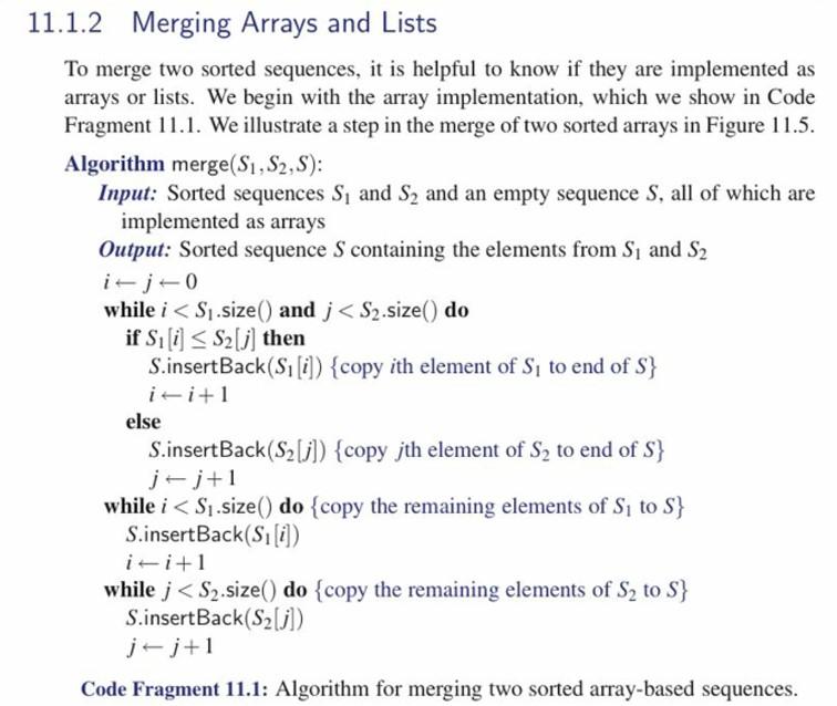 Solved C++ R-11.18 - Is the merge-sort algorithm in Section | Chegg.com