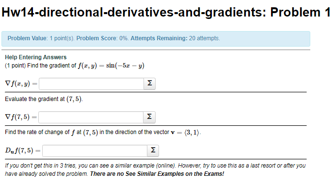 Solved Hw14-directional-derivatives-and-gradients: Problem 1 | Chegg.com