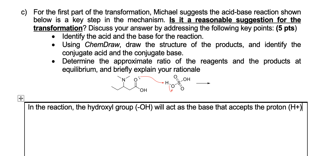 Solved c) ﻿For the first part of the transformation, Michael | Chegg.com