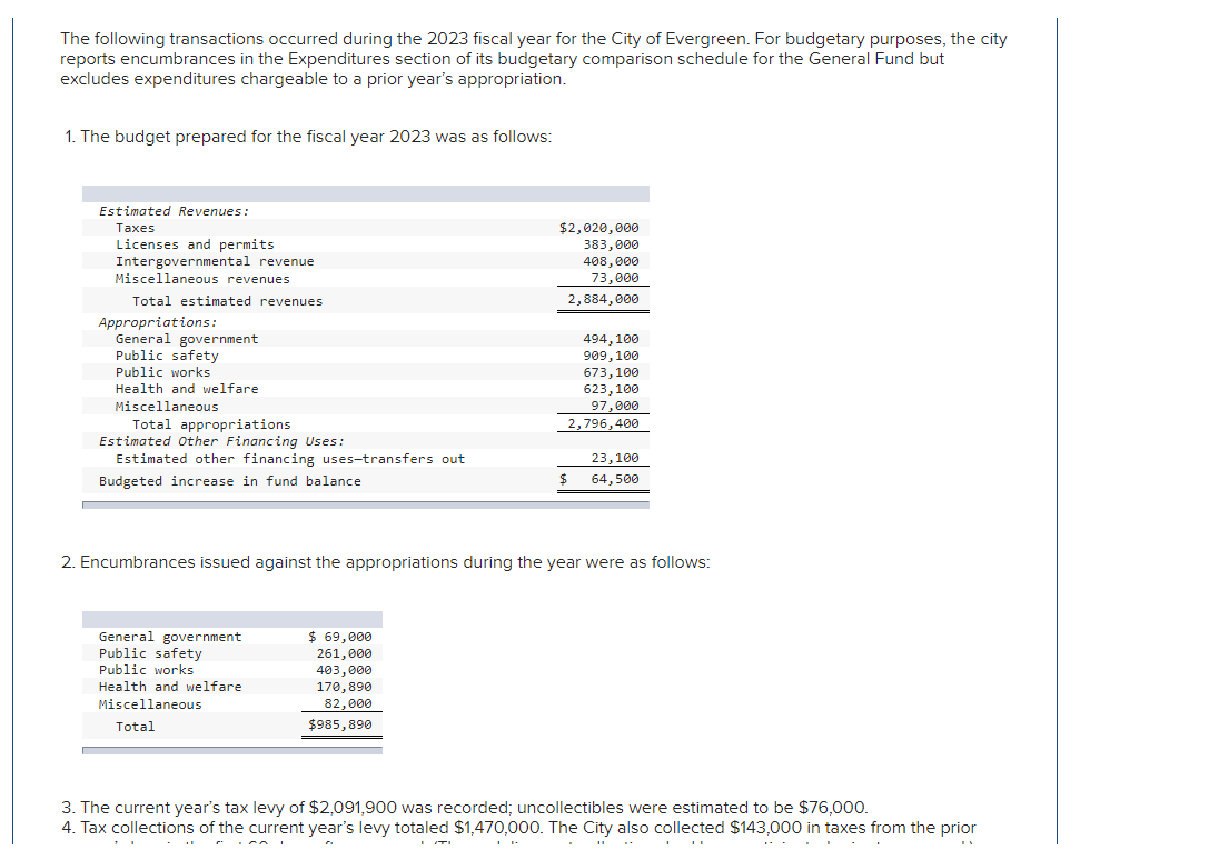 8. Revenue other than taxes collected during the year | Chegg.com