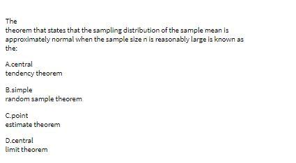 Solved The theorem that states that the sampling | Chegg.com