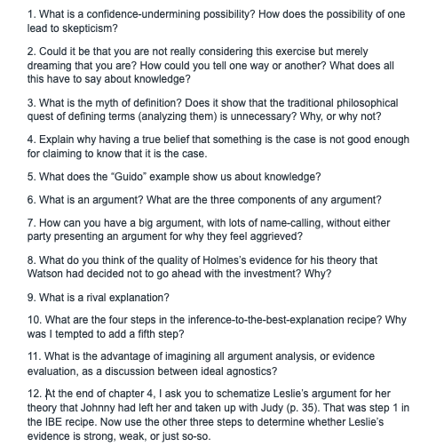 Solved 1. What is a confidence-undermining possibility? How | Chegg.com
