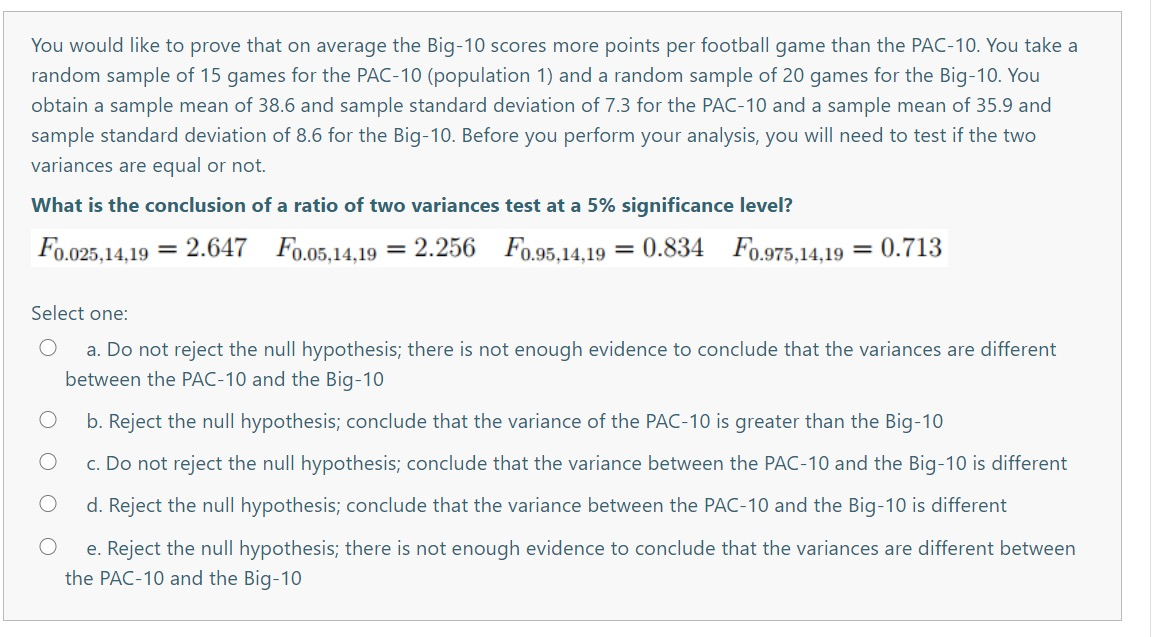 Solved You Would Like To Prove That On Average The Big 10 Chegg Solved You Would Like To Prove That On Average The Big 10 Chegg