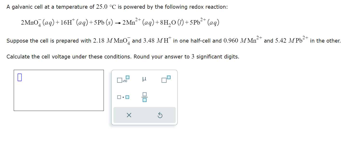 Solved 2MnO4−(aq)+16H+(aq)+5 Pb(s)→2Mn2+(aq)+8H2O(l)+5 | Chegg.com