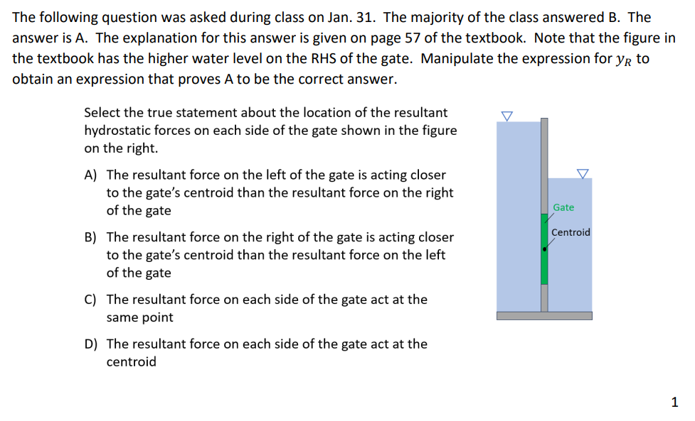 Solved The following question was asked during class on Jan. | Chegg.com
