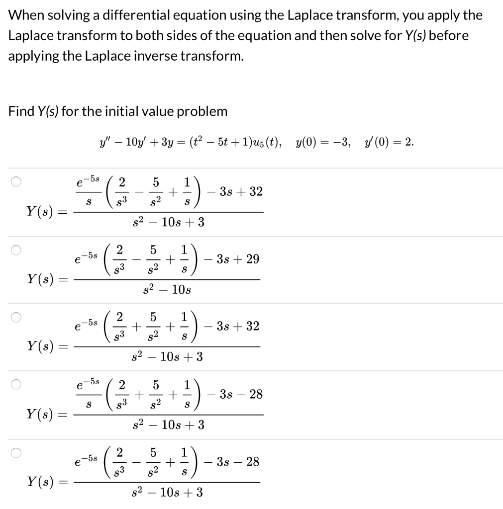 Solved When solving a differential equation using the | Chegg.com