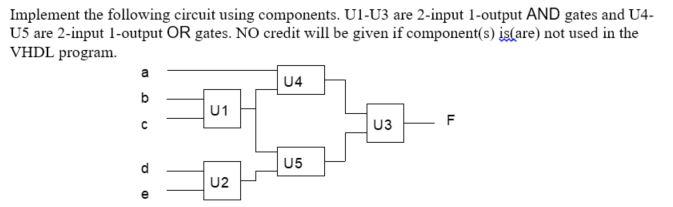 Solved Implement the following circuit using components. | Chegg.com
