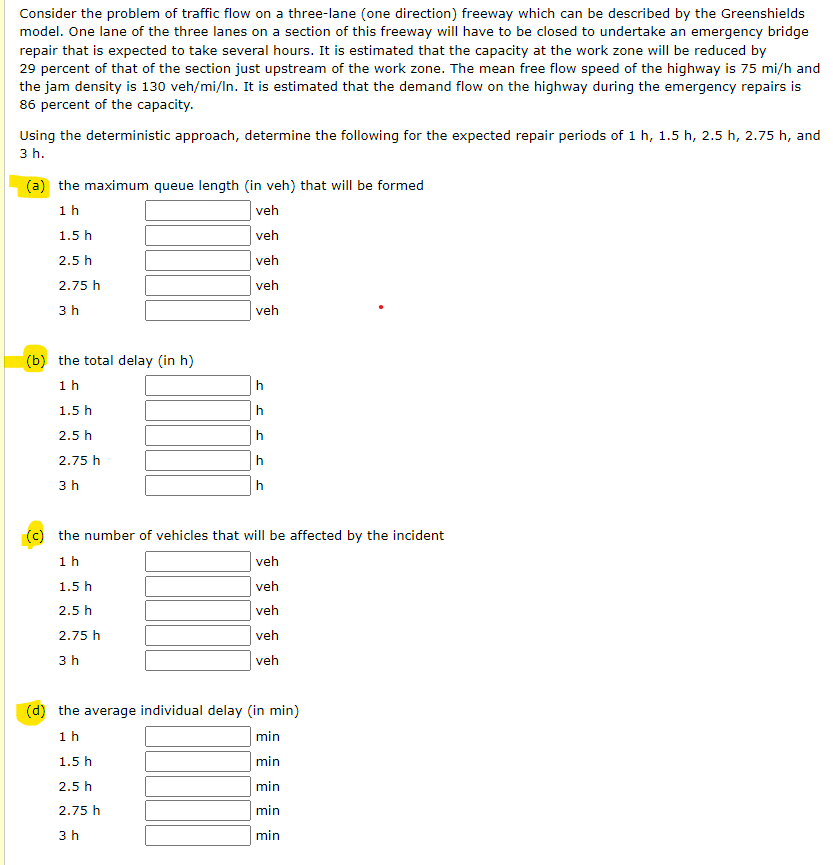 Solved Consider the problem of traffic flow on a three-lane | Chegg.com