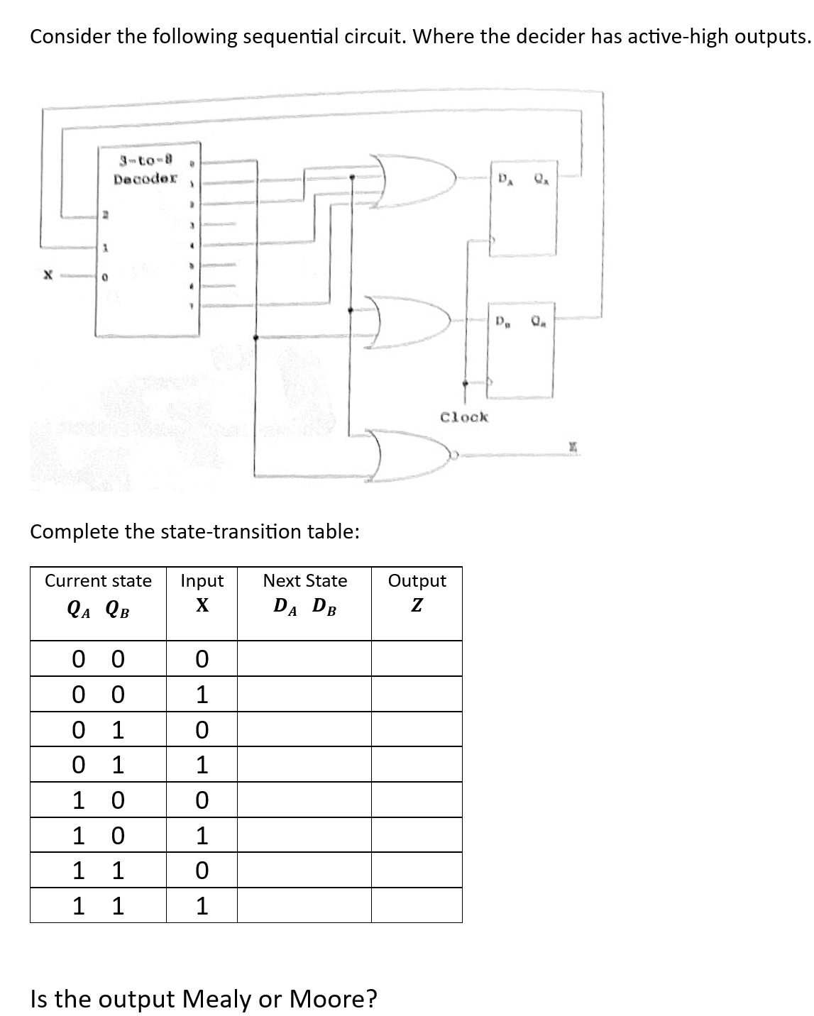 Solved Consider the following sequential circuit. Where the | Chegg.com Solved Consider the following sequential circuit. Where the | Chegg.com