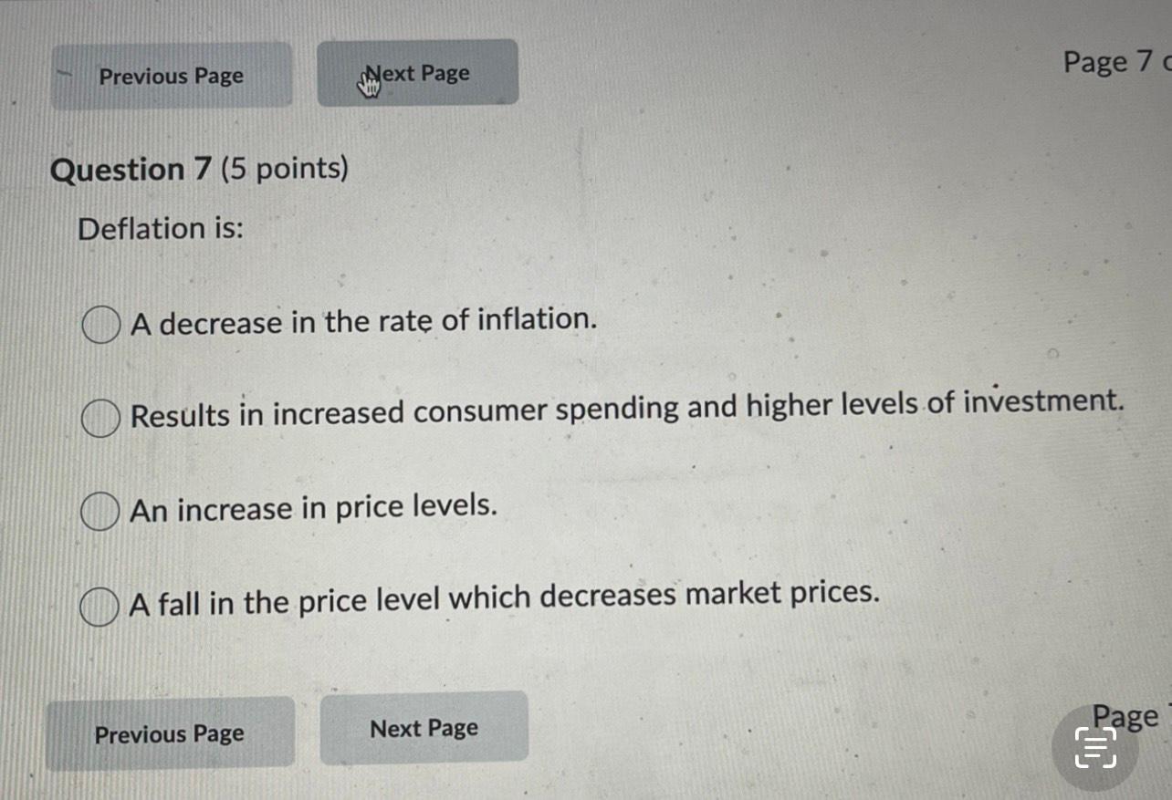 Solved Previous Page Next Page Page 7 Question 7 (5 points) | Chegg.com