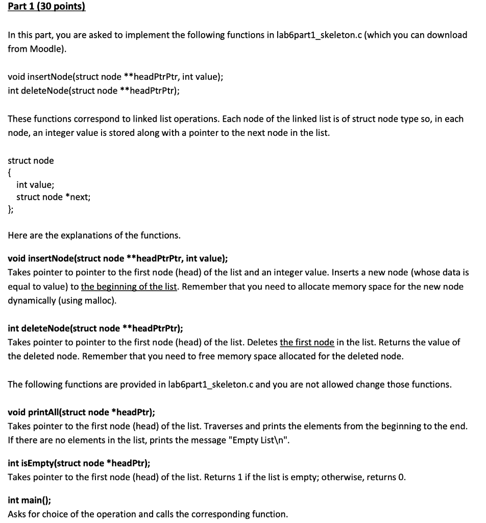 Solved Part 1 (30 points) In this part, you are asked to | Chegg.com