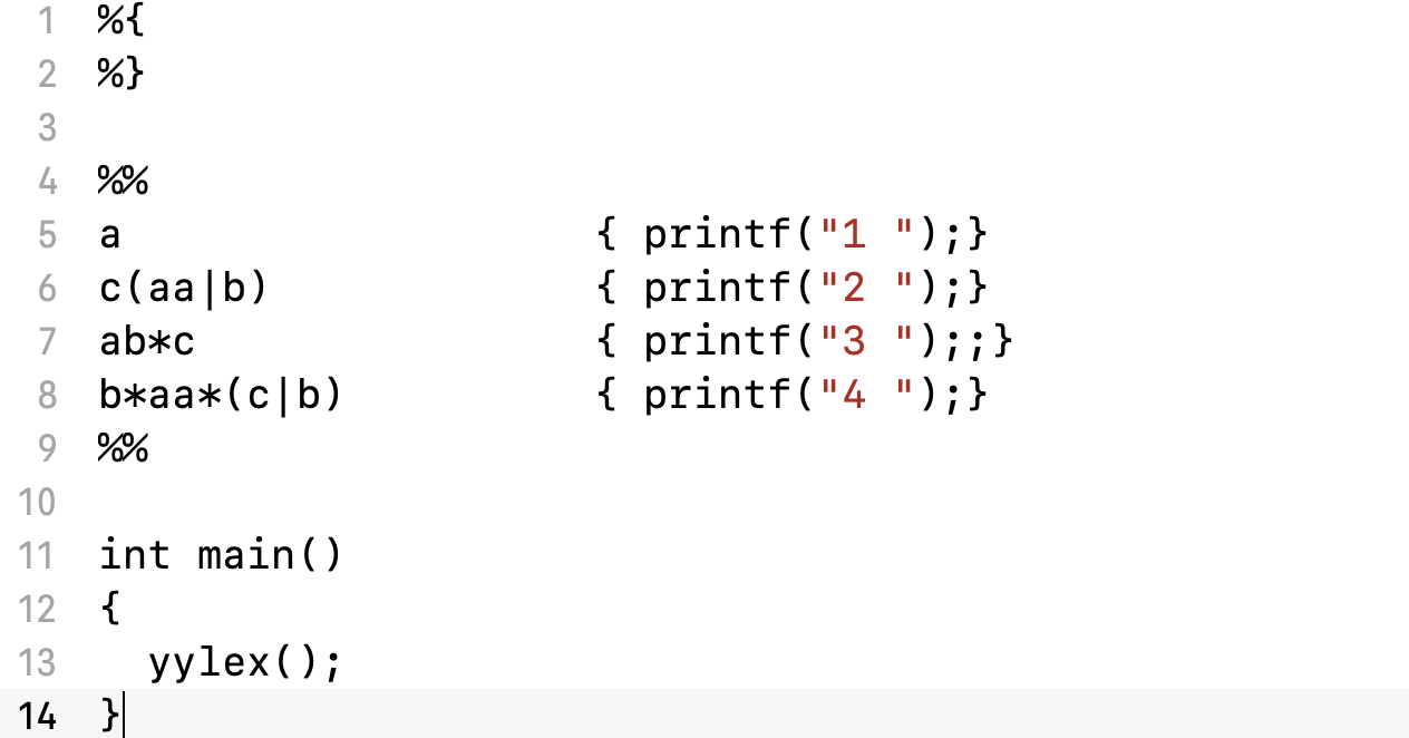 Solved Giving the following patterns in lex file, Divide the | Chegg.com