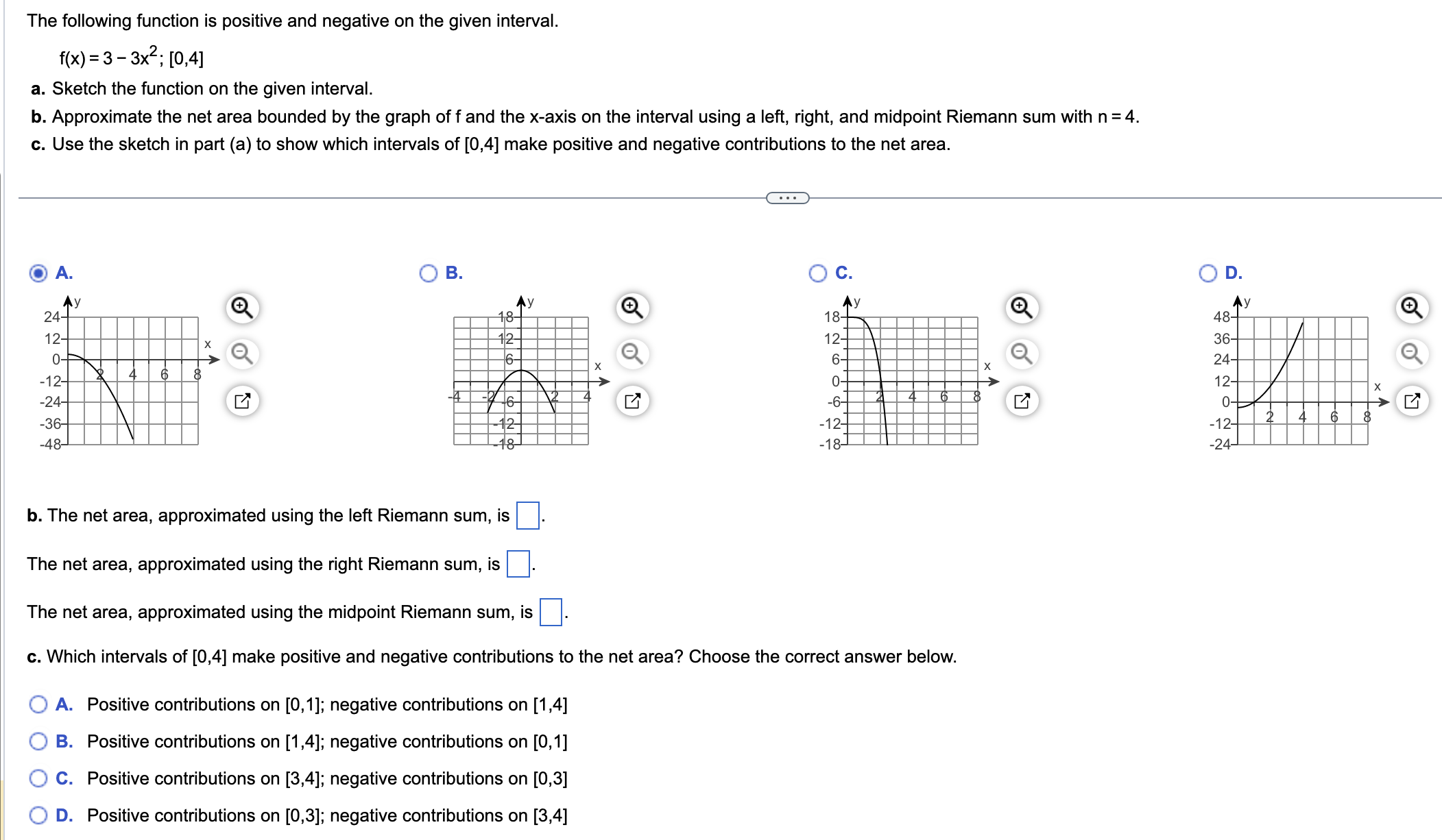 Solved The following function is positive and negative on | Chegg.com