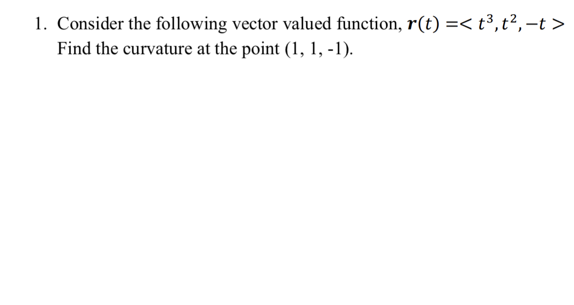 Solved Consider The Following Vector Valued Function R T