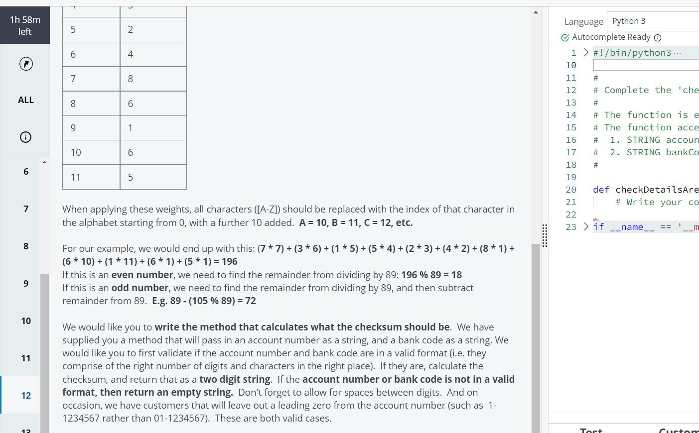 1h 59m left 12. Account Details Checksum At | Chegg.com