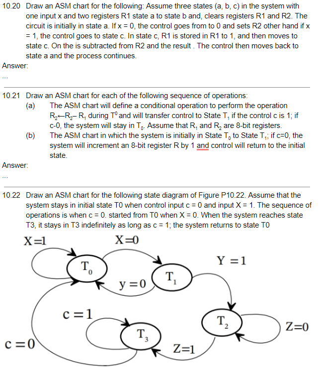 10.20 Draw an ASM chart for the following: Assume | Chegg.com