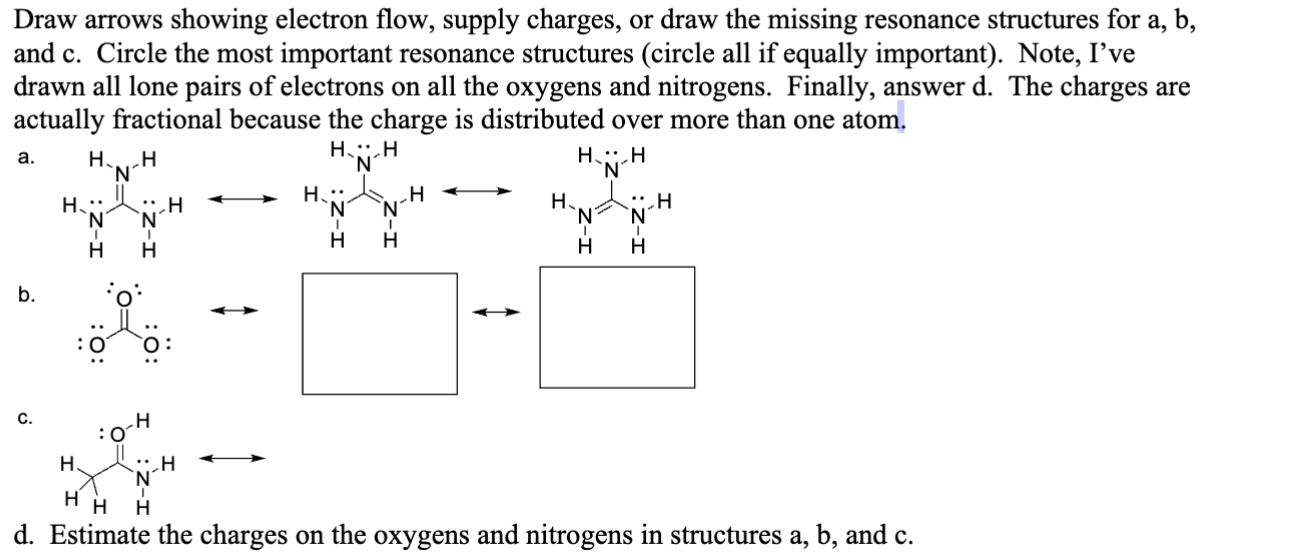 Solved Draw arrows showing electron flow, supply charges, or | Chegg.com