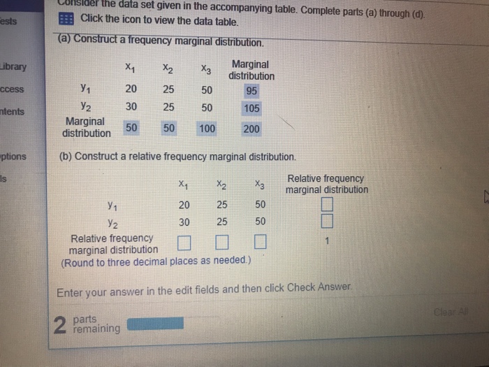 Solved slder the data set given in the accompanying table. | Chegg.com