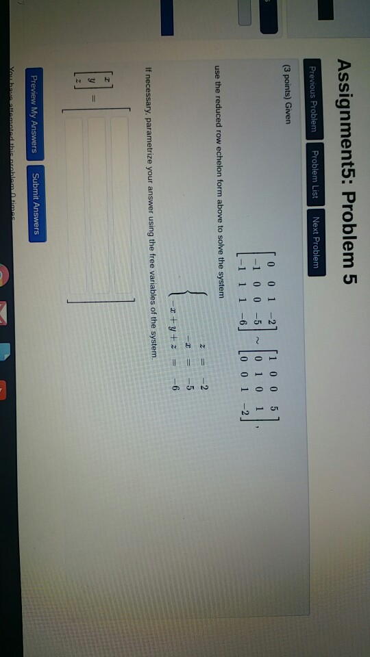 Solved Assignment5: Problem 5 Previous Problem Problem List | Chegg.com