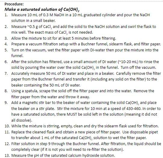 Solved Determination of the Solubility Product (Ksp) of | Chegg.com