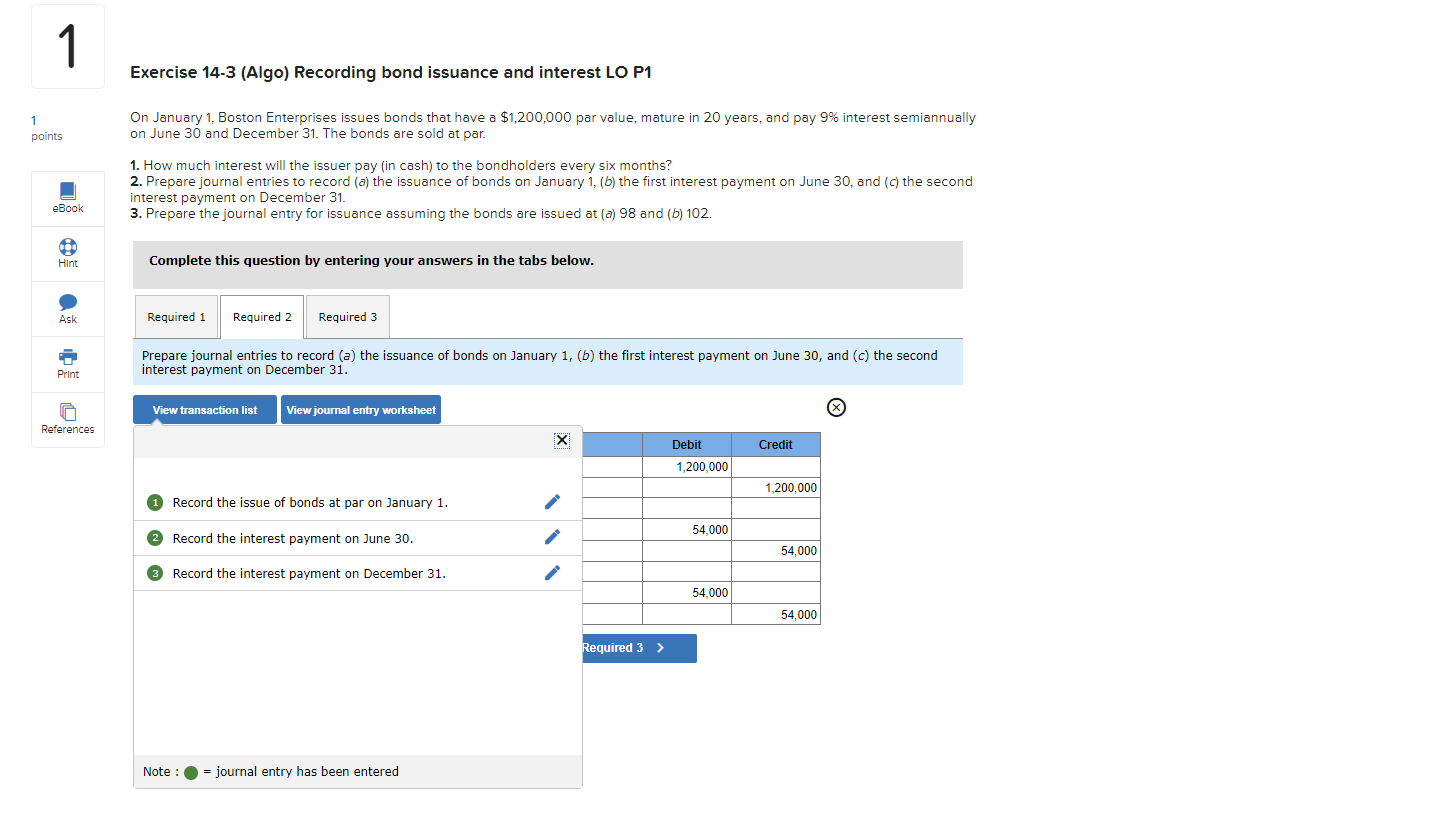 Solved Exercise 14-3 (Algo) Recording bond issuance and | Chegg.com