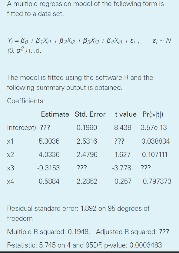 Solved A multiple regression model of the following form is | Chegg.com