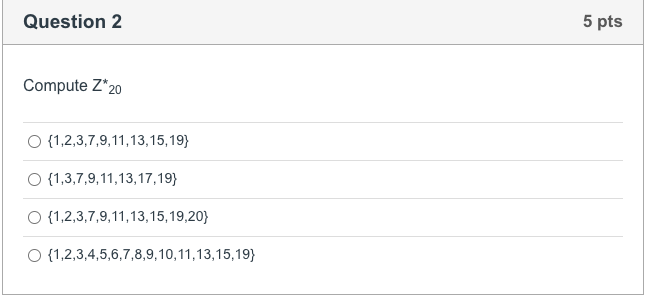 Solved Compute Z⋆20 | Chegg.com