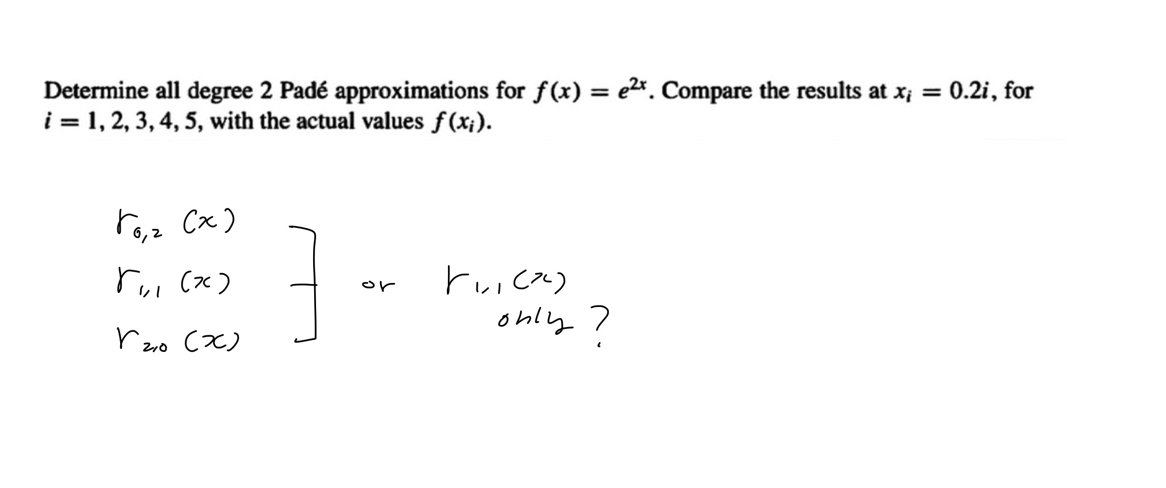 Solved Determine All Degree 2 Padé Approximations For